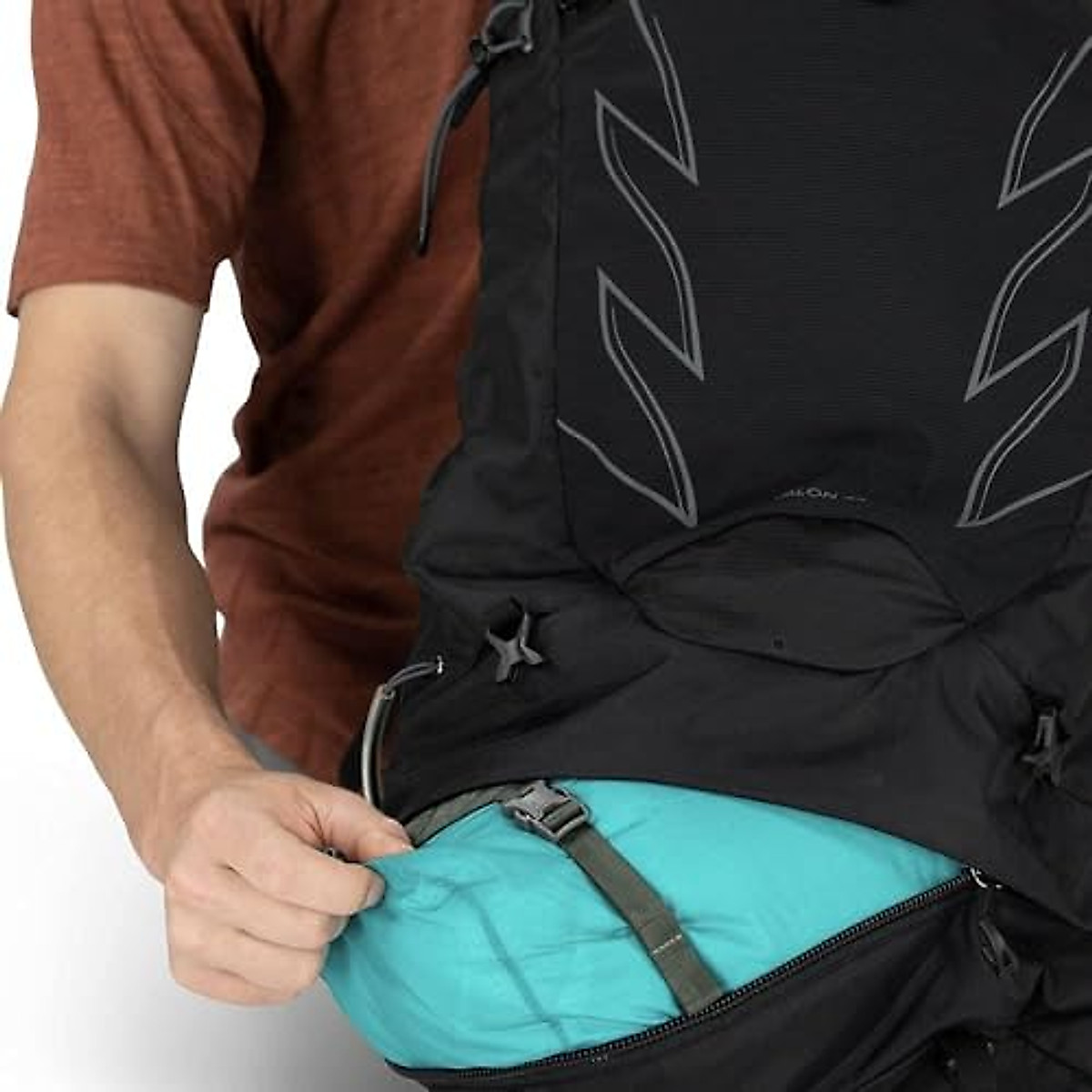 Osprey Talon 44L Men's Hiking Backpack with Hipbelt, Stealth Black, S/M