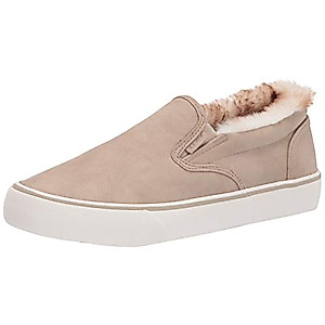 Lugz womens Clipper Lx Fur Classic Slip-on Fashion Sneaker, Fawn/Cream/Off White, 8.5 US