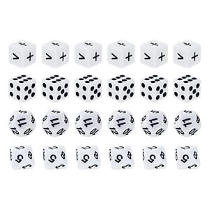 NUOBESTY Teaching Dice Set, Math Dice Games for Kids 8-12, Include Math Operation Dice, Number Dice and Dot Dice for Math Teaching Classroom Supplies 24Pcs