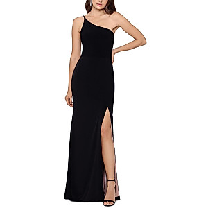 Xscape One Shoulder Ity with Color Lining Black/Nude 4