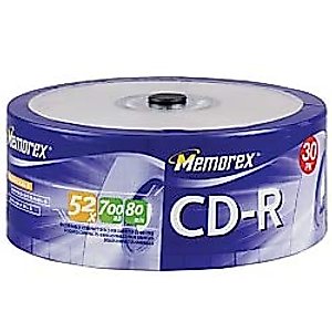 Memorex CD-R Recordable Media Spindle, 700MB/80 Minutes, Pack of 30