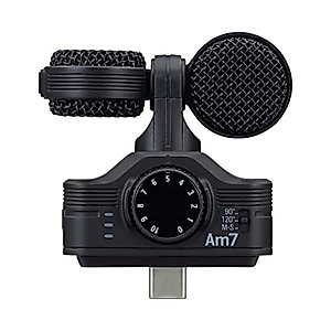 Zoom Am7 Stereo Microphone for Android, Mid-Side Stereo, Rotatable Capsule for Alignment with Camera, for Recording Audio for Music, Videos, Interviews, and More