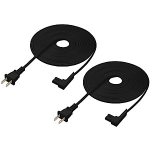 Vebner 16-Foot 2-Pack Power Cord Compatible with Sonos One, Sonos One SL, Sonos Play-1 Speakers - Power Plug Cable (Extra Long, Black)