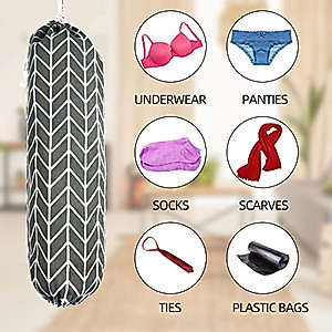 AMMON Plastic Bag Holder 2 Pcs Wall Mount Grocery Bag Holder Large Grocery Bag Dispenser Organizer for Home Kitchen Pantry Decor 22x9 Inch (Gray)