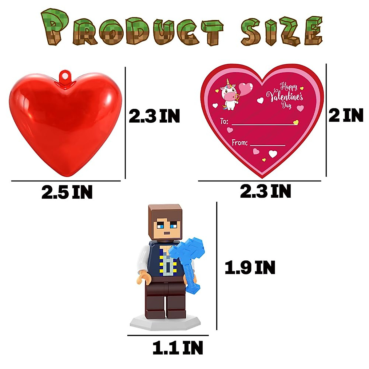 WODMAZ Valentines Day Gifts for Kids, 24 Pack Valentines Day Cards with Building Blocks PreFilled Hearts Box for for Boys Girls School Classroom Gift Exchange, Valentines Party Favors