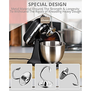 Dough Hook for Kitchenaid Mixer, HOMGEN Original Stainless Steel Spiral Dough Hook Attachment Fit for 4.5-5 QT Bowl Tilt-Head Stand Mixers Rustproof Bread Dough Hook Attachment Support Dishwasher Safe