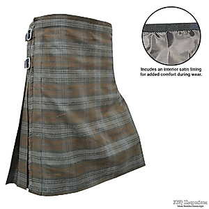 Kilt Emporium Men's Kilt Weathered Black Watch Tartan 5 Yards 16oz Acrylic Wool (Weathered Black Watch, 38)