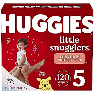 Huggies Little Snugglers Baby Diapers, Size 5 (27+ lbs), 120 Ct
