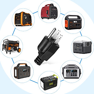 Dreyoo Neutral Ground Bonding Plug for Portable Inverter Generator, Grounding Plug Surge Protector Generator with Floating Neutral on RV, Motorhome, Camper for Open Ground Error(Black, 1 Pack)