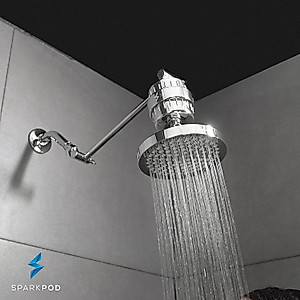 SparkPod High Output Shower Filter Cartridge- Suitable for People with Sensitive and Dry Skin and Scalp, Filters Chlorine and Impurities | 1-min install (Standard, 3 pc)