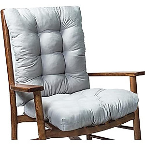 MAIGOOLE 2 Pcs/Set Rocking Chair Cushion, Weather Resistant Patio Chair Seat Cushion, Tufted Thicken Outdoor High Back Rocking Chair Pads,Grey