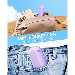 Jkjoy Mini Handheld Fan, Portable Hand Fan with USB Rechargeable, 2000 mAh Battery Operated Pocket Fan, 3 Speeds Adjustable, 2 IN 1 Small Personal Fan for Women Girls Travel Outdoor
