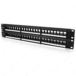 NewYork Cables® Blank Keystone/Patch Panel Network Patch Panel for Data Centers, Offices, and Server Rooms (Unloaded, 48 Port Patch Pannel Unloaded)