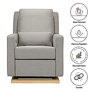 Babyletto Sigi Electronic Power Recliner & Glider with USB Port in Performance Grey Eco-Weave, Water Repellent & Stain Resistant, Greenguard Gold and CertiPUR-US Certified