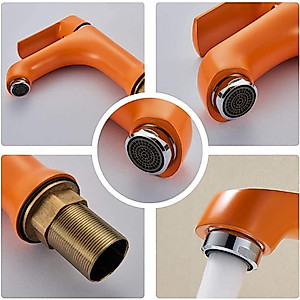 Bath Basin Brass Faucet Cold And Hot Water Taps Orange Bathroom Mixer