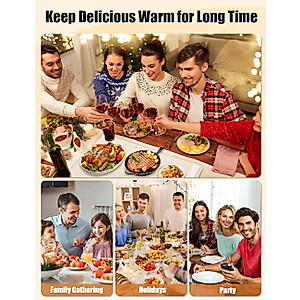 Food Warming Mat, Electric Warming Tray Full Surface for Keep Food Warm, Foldable Heater Food Pad with 3 Temperature Settings, Food Warmer for Parties Buffets Gatherings Holidays Daily Use, White