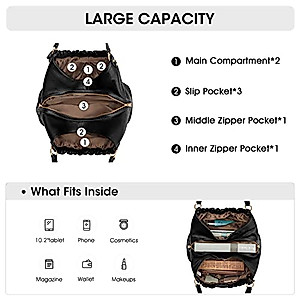 Kattee Soft Women Genuine Leather Hobo Totes Purses and Handbags Satchel Top Handle Shoulder Bags (Black)