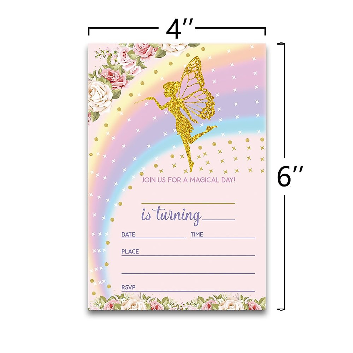 FujLoy Fairy Invitation, Fairy Birthday, Fairy birthday party, Fairy Birthday Decorations.（068）