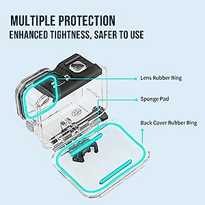 SHOOT 60M/196FT Waterproof Case Kit for HERO11/10/9 Black,Diving Protective Housing Shell with Screen Protector Set and 12pcs Anti-Fog Insert for HERO11 HERO10 HERO9