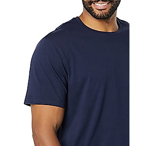 Amazon Essentials Men's Slim-Fit Short-Sleeve Crewneck T-Shirt, Pack of 2, Navy/Dark Blue, Medium