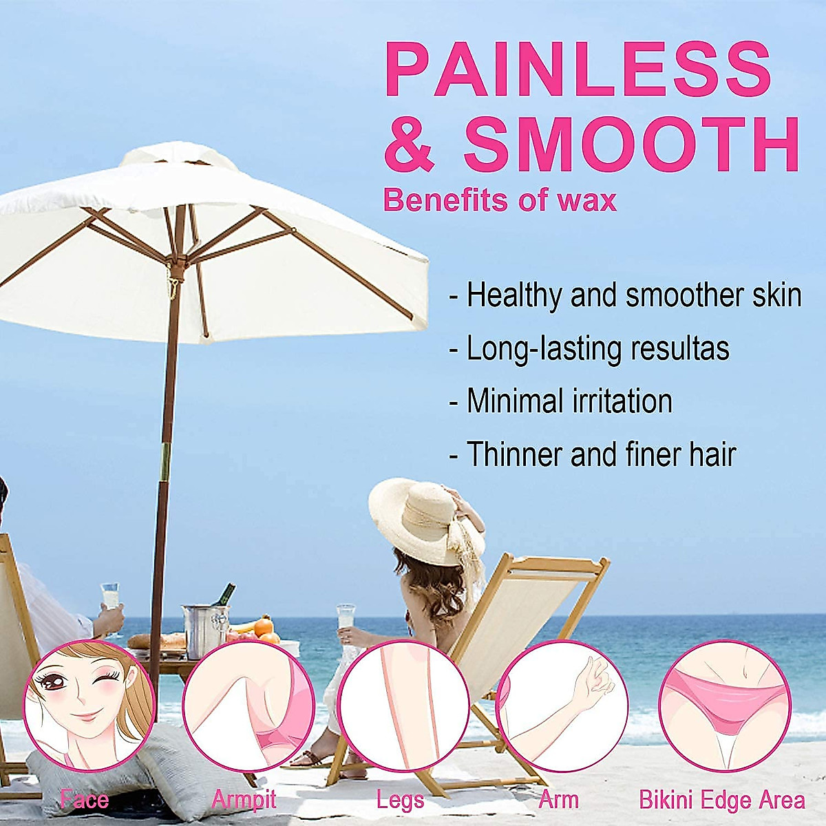 Hot Wax Warmer,Wax Heater Kit/Hair Removal Waxing Kit Hair Removal Waxing Kit with 4 100g Pearl Wax Beans, at Home Wax Heater Pot Machine Fmelter for Women and Men