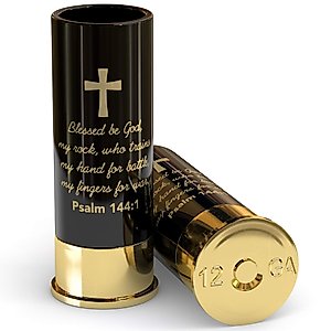 Old Southern Brass 12 Gauge Shot Glasses Set of 4 - Psalm 144:1