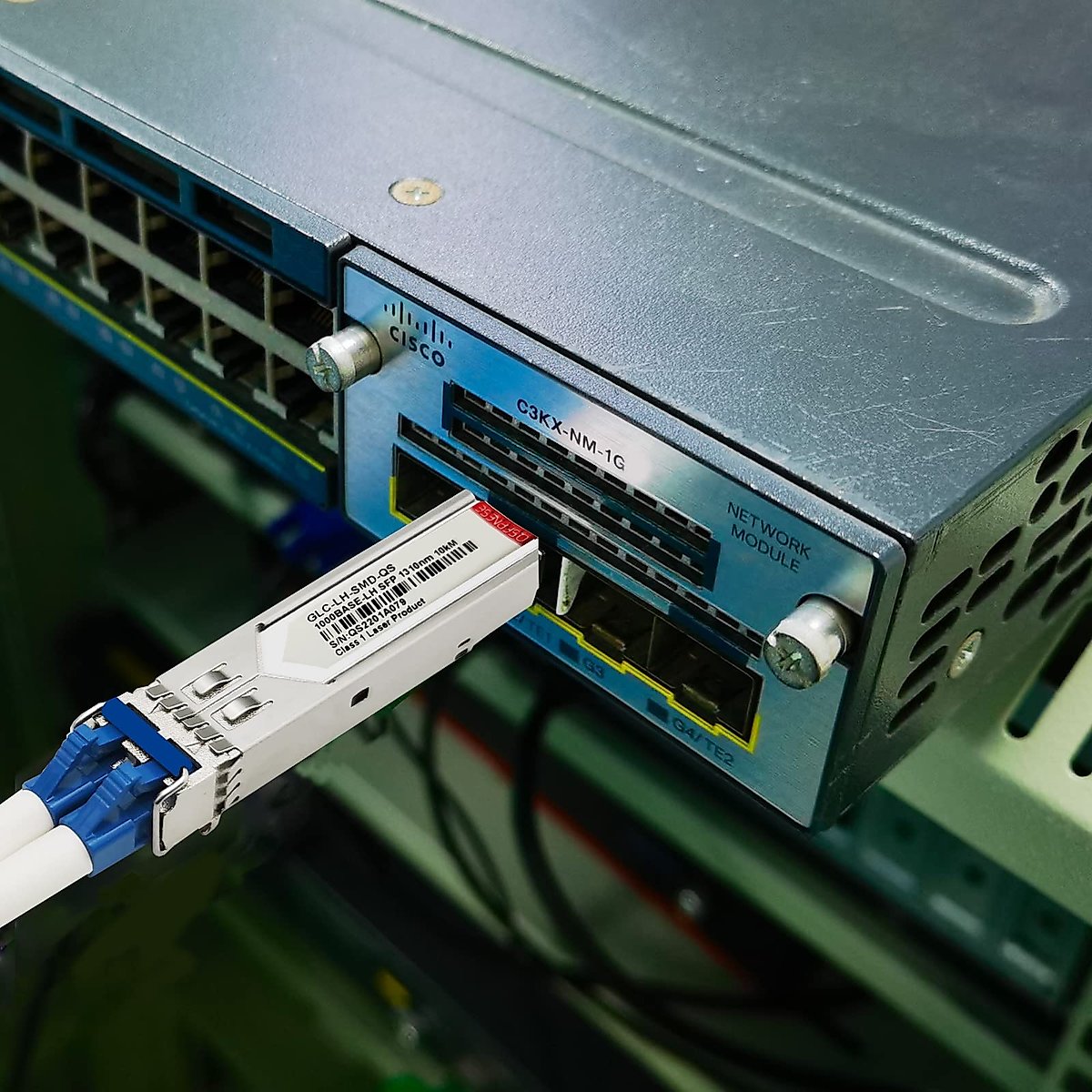 QSFPNESE 1.25G SFP 1000BASE-LX Transceiver, 1310nm SMF Module, up to 10KM/20KM, Compatible with Cisco GLC-LH-SMD, Meraki, D-Link, Supermicro, Fortinet, Ubiquiti, Netgear, Mikrotik,10pack