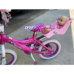 DRBIKE Doll Bike Seat Bicycle Seat with Decorate Yourself Decals for Girls Bike, Doll Carrier Fits Standard Sized Dolls and Stuffed Animals, Bike Attachment, Kids Bike Accessories Pink