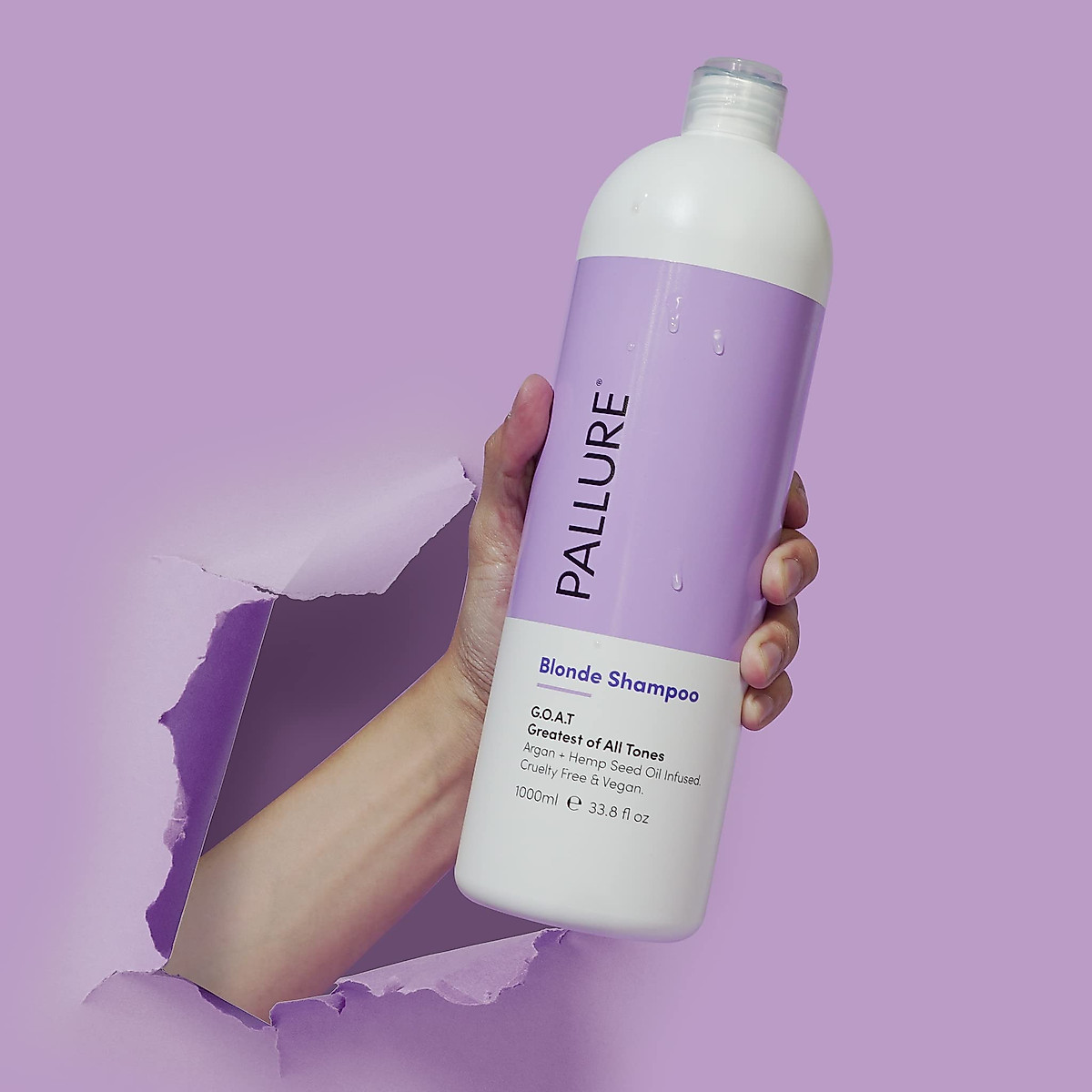 Pallure Blonde Toning Shampoo, Reduces Brassiness And Yellow Tones – For Blonde, Platinum, Bleached, Silver Hair, Vegan and Cruelty Free 33.8 Fl Oz