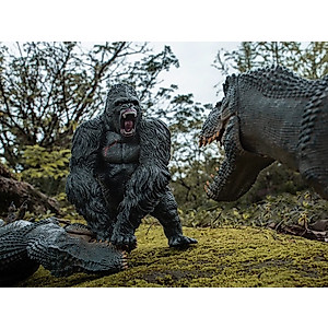 King Kong VS Vastatosaurus Rex Dinosaur Toys with Realistic Rock Action Figure Rampage Gorilla Fight Tarbosaurus Animal Figurines for Role Playing Story Telling Toy for Kids