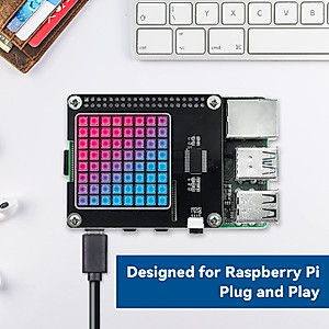 SunFounder RGB 8x8 64 LED Matrix Panel Individually Addressable for Raspberry Pi I2C Control 24 bit Color Programmable