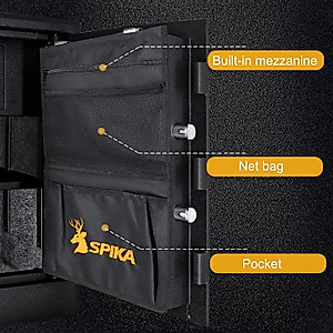 SPIKA Fingerprint Home Safe Box,3 Cubic Large Capacity Safe with Key Lock and Digital Keyboard