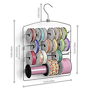Craft Ribbon Organizer Storage 【Stainless Steel】 Ribbon Storage Organizer｜Ribbon Spool Storage｜ Ribbon Holder Organizer for Crafts｜ Ribbon Wall Organizer