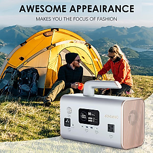 Portable Power Station 580Wh, SUGINEO 110V/600W Outdoor Solar Generator with AC Outlet, Super Quick Charging 60W USB-C Output, Generators for Home Use, Camping, Outdoor Traveling