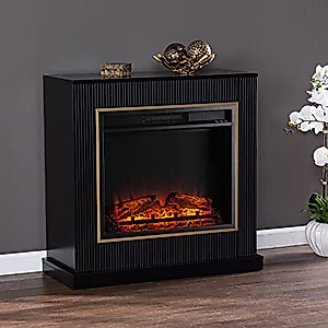 SEI Furniture Crittenly Contemporary Electric Fireplace, Black