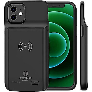 AFTRYOUGO Battery Case for iPhone 12/12 Pro(6.1 inches),7000mAh Ultra-Thin Portable Charger case, Supports MagSafe Wireless Charging, Compatible with iPhone 12 / iPhone 12 Pro (XDL-640MW)-Black