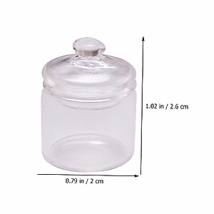 HOOTNEE 2 Pcs Miniature Jar Clear Jars Terrarium Tools Home Goods Home Decor Apothecary Jars Mini Tiny Clear Glass Jars Bottles Doll House Ornaments Mini Glass Jar Adornments Bell Shaped