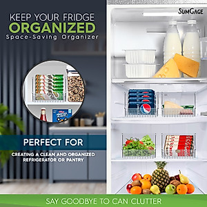 SUMGAGE Soda Can Organizer for Refrigerator Set of 2, Clear Storage Bins for Kitchen Pantry, Freezer, Countertops, Cabinets, Open Front and Shatter-Proof Organization Bins, Holds Up To 9 Cans