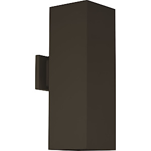 Square Collection 6" Aluminum Outdoor Up/Down Wall Lantern Light Antique Bronze