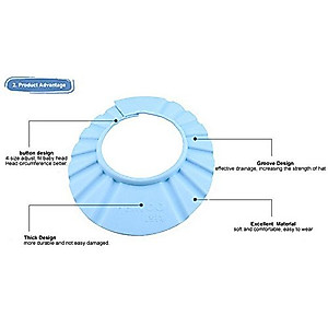 Safe Shampoo Shower Bathing Protection Soft Cap Hat for Toddler's, Baby,Children & Kids to Keep The Water Out of Their Eyes & Face (Blue)