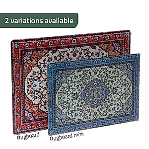 Peleg Design Rugboard Tempered Glass Cutting Board for Kitchen, Multi Purpose Decorative Glass Chopping Board, Heat Resistant Shatter Resistant Serving Tray (9.6 x 14.4 inches)