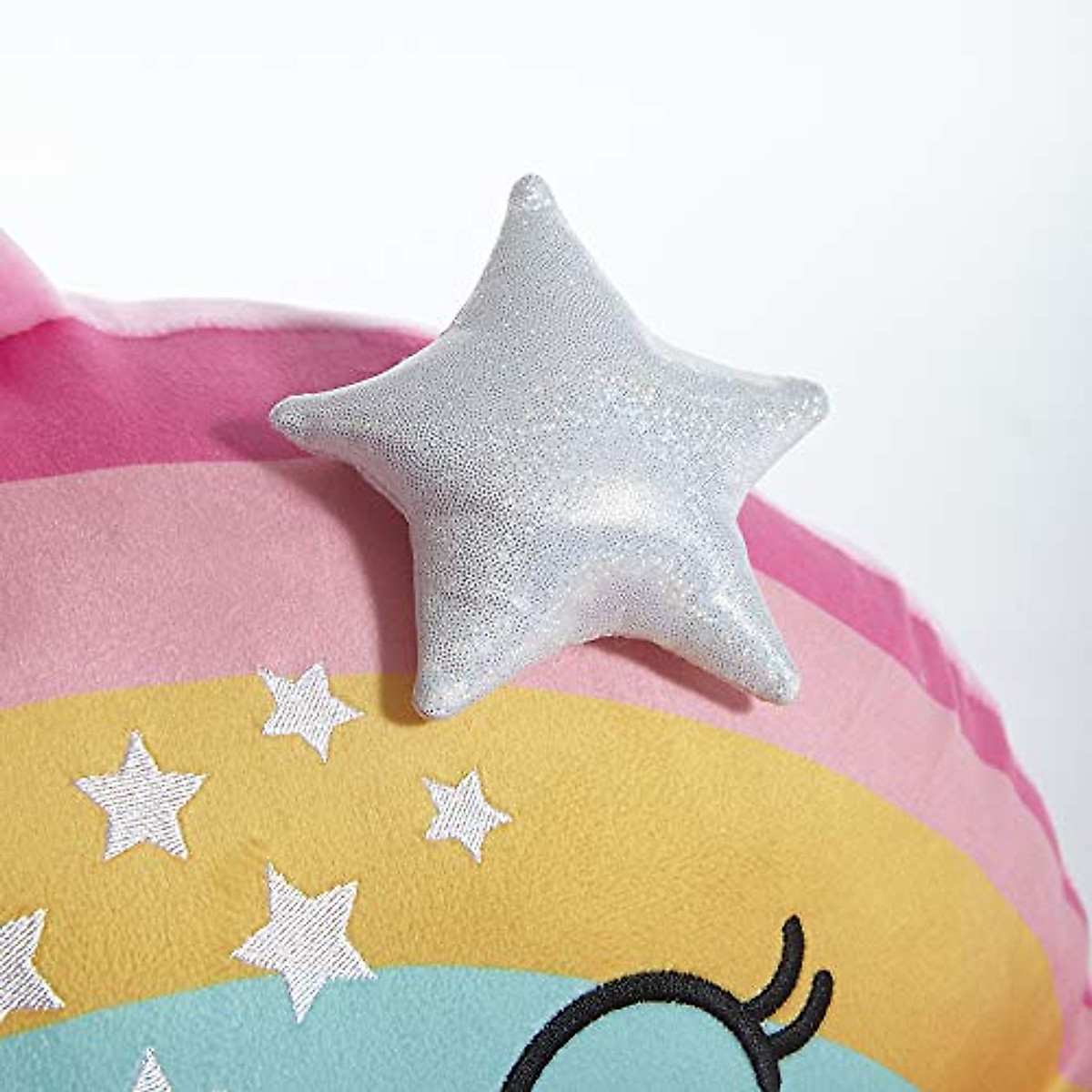 Heritage Kids Rainbow Convertible Flip Lounger Foam Chair - Soft Plush Fabric - Ages 3+, Pink