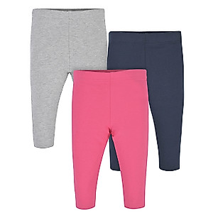 Gerber Baby Girl's Toddler Multi-Pack Premium Leggings, Hot Pink/Navy, 3-6 Months