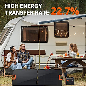 LiTime 100W Portable Solar Panel, Mono Crystalline Silicon Cells, IP67 Dust & Water Proof, Suitable for Portable Power Station, Using for RV, Camping, Overland etc.