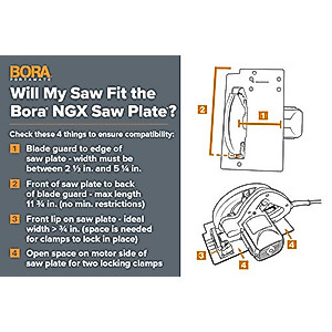 Bora NGX 6-Piece Premier Set, Straight Cutting Saw Guide Accessories for Circular Saw, 544600K