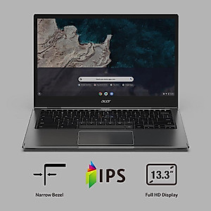 acer Chromebook Spin 513 2-in-1 Laptop (13.3" FHD Touchscreen, 8-Core Qualcomm CPU, 4GB RAM, 64GB eMMC), Home & Student, Webcam, Backlit KB, Long Battery Life, IST Stylus, Chrome OS, Steel Gray