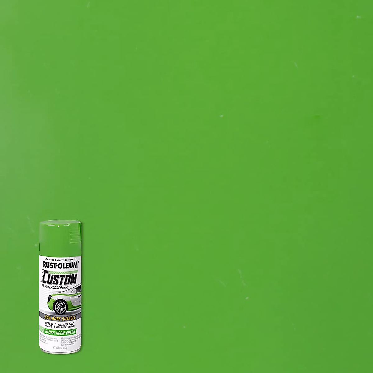 Rust-Oleum 323349 Automotive Custom Lacquer Spray Paint, 11 oz, Gloss Neon Green