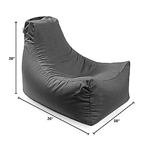 Jaxx Juniper Outdoor Bean Bag Patio Chair & Poolside Lounge, Slate