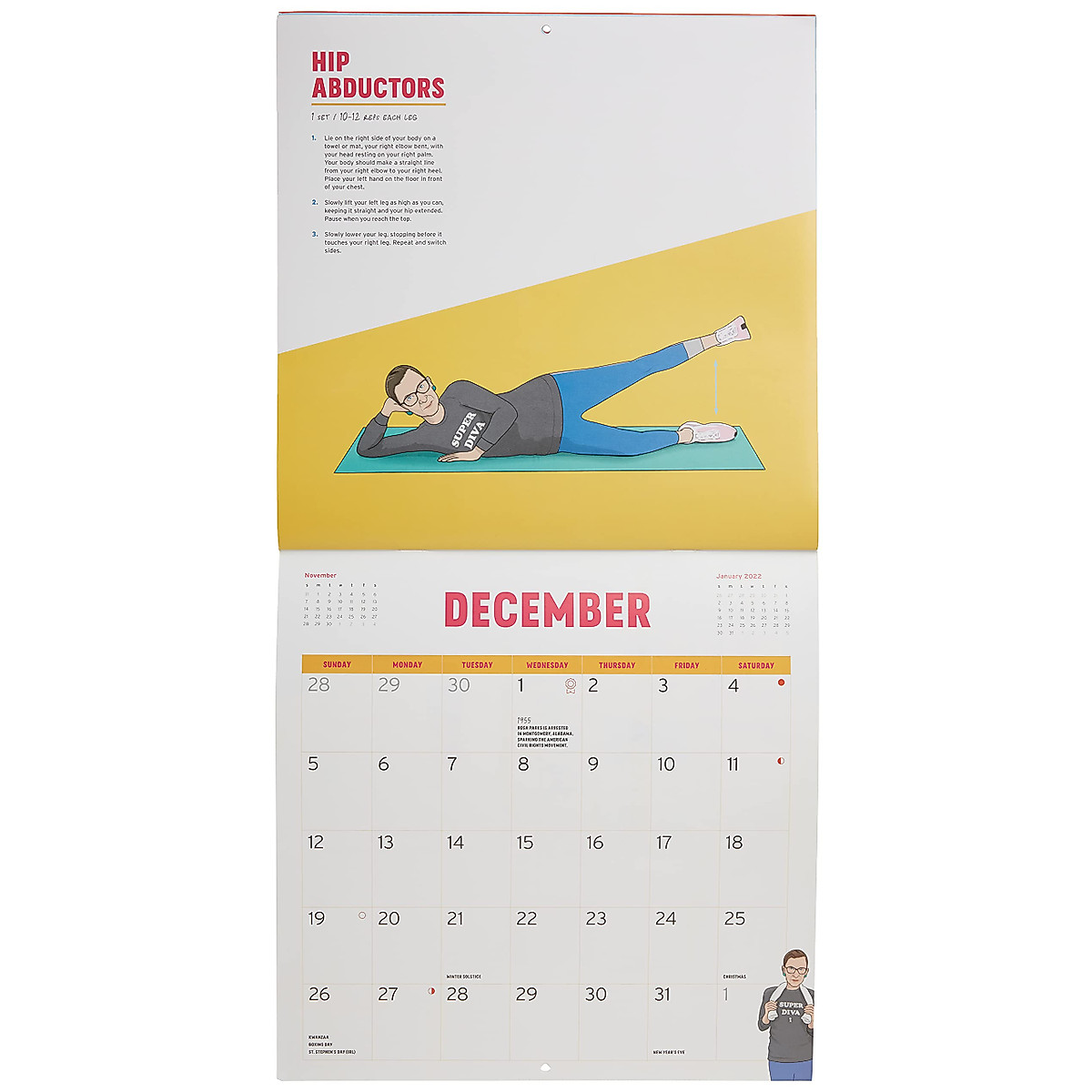 RBG Workout 2021 Wall Calendar: (Ruth Bader Ginsburg Women's Exercise 12-Month Calendar, Monthly Calendar to Work Out with a Supreme Court Justice)