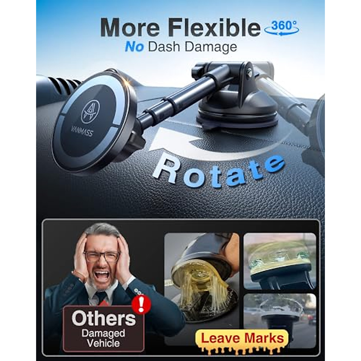 VANMASS Magnetic Cell Phone Holder for Car [2024 True Military-Grade ...